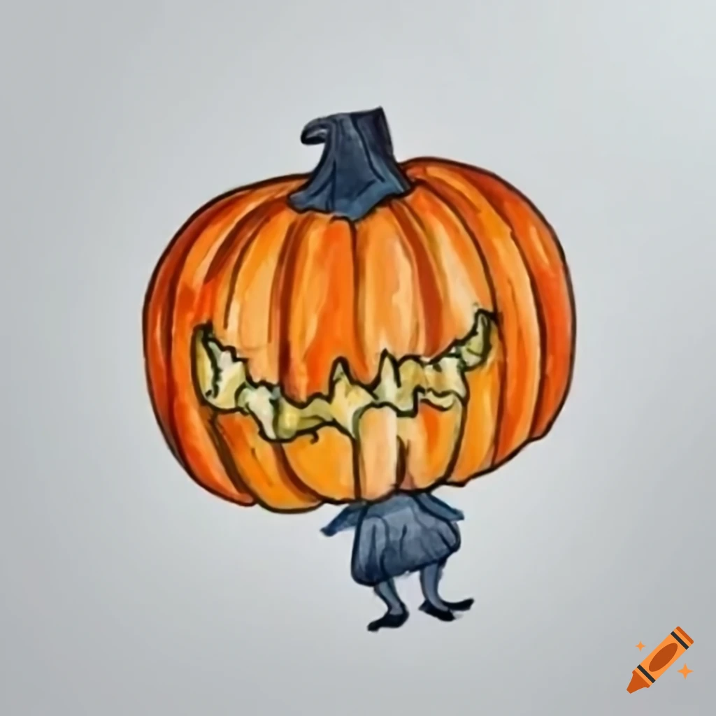 Cartoon image of a pumpkin boss on Craiyon