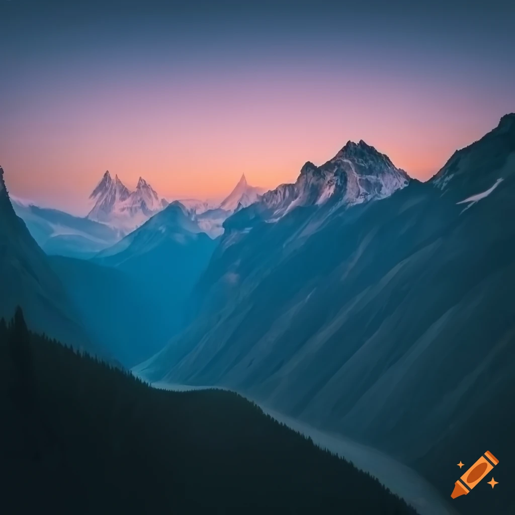 Mountain landscape on Craiyon