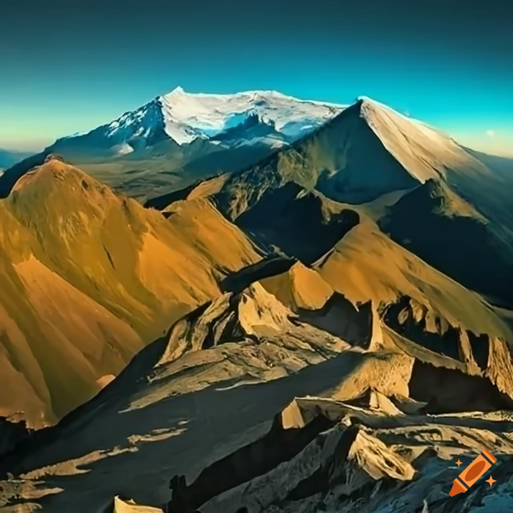 Scenic view of Chechen mountains on Craiyon