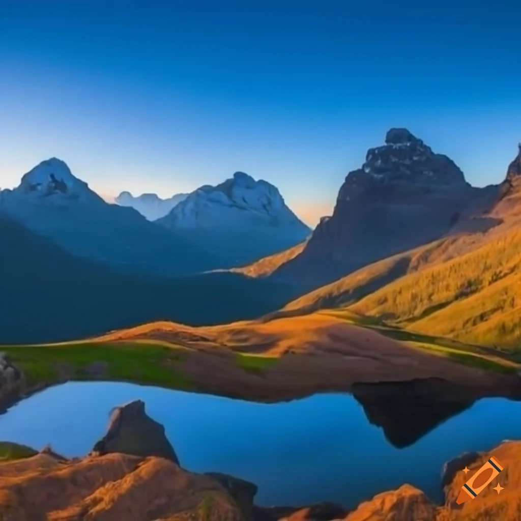 Mountain landscape on Craiyon