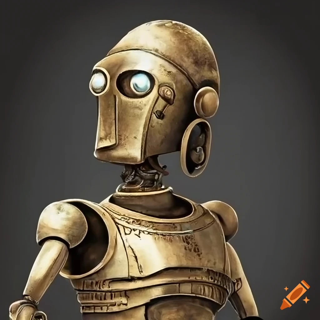 Bronze statue of an ancient greek robot on Craiyon