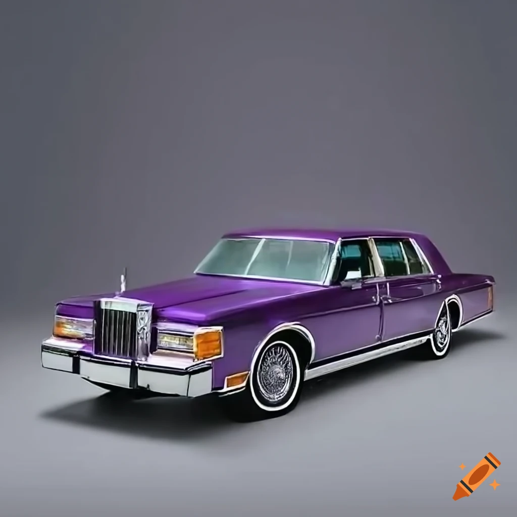 1988 Lincoln Town Car in purple color on Craiyon