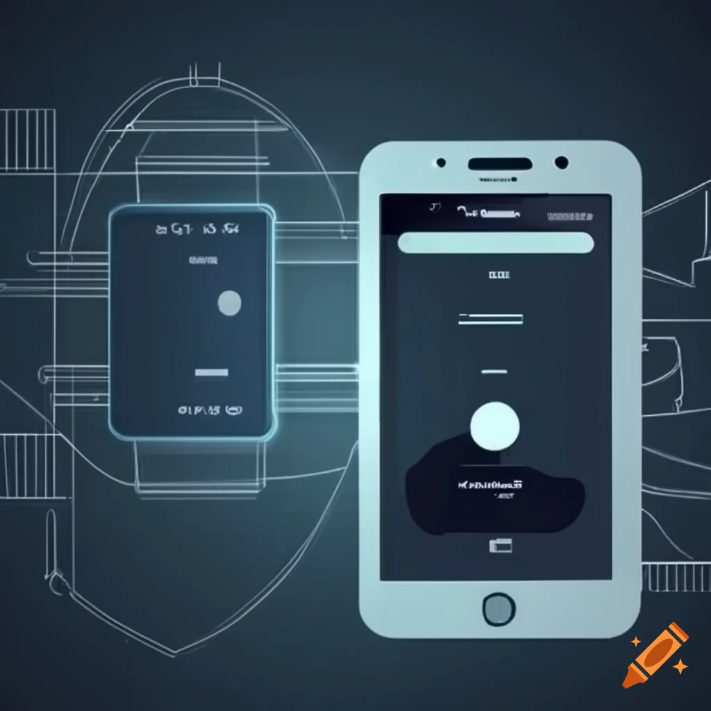Sleek wireframe design for mobile app login screen on Craiyon