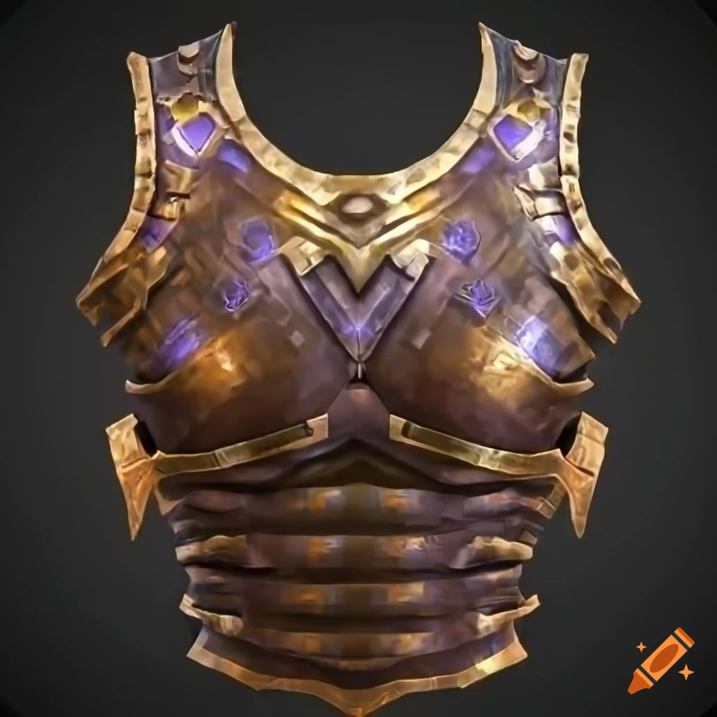 Shiny texture of a heavy chestplate on Craiyon