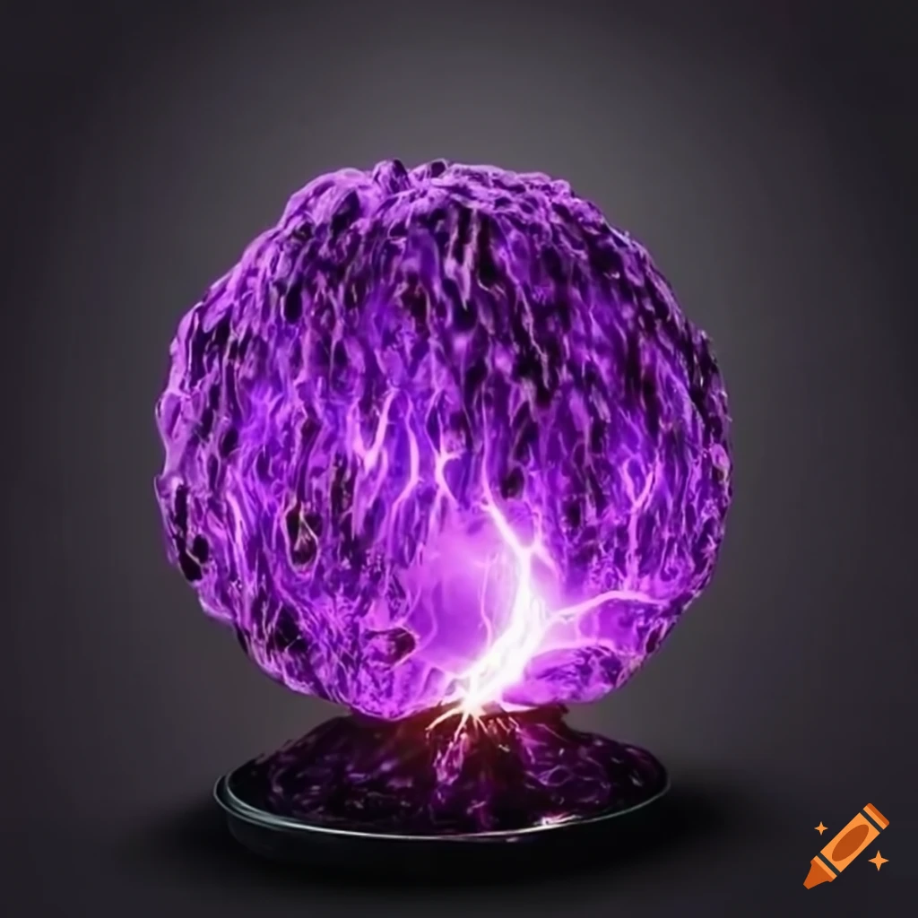 Artistic representation of a purple energy kugelblitz on Craiyon