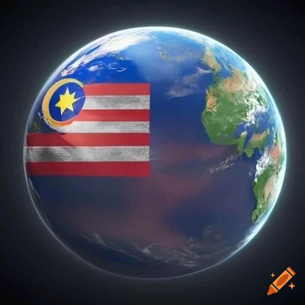 Malaysia flag in a planet unity artwork on Craiyon