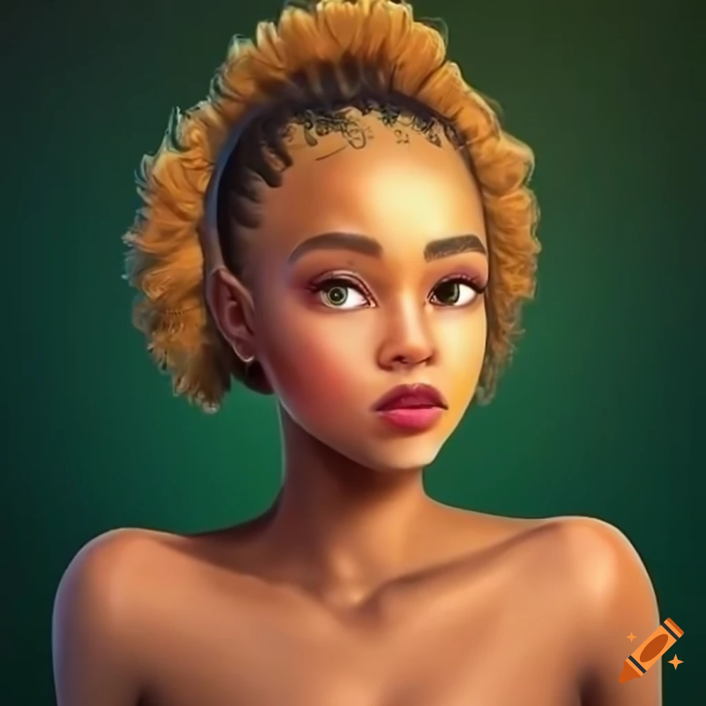 Real-life representation of Duolingo's Zari character on Craiyon