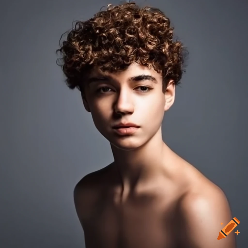 Portrait of a young man with light brown curly hair on Craiyon