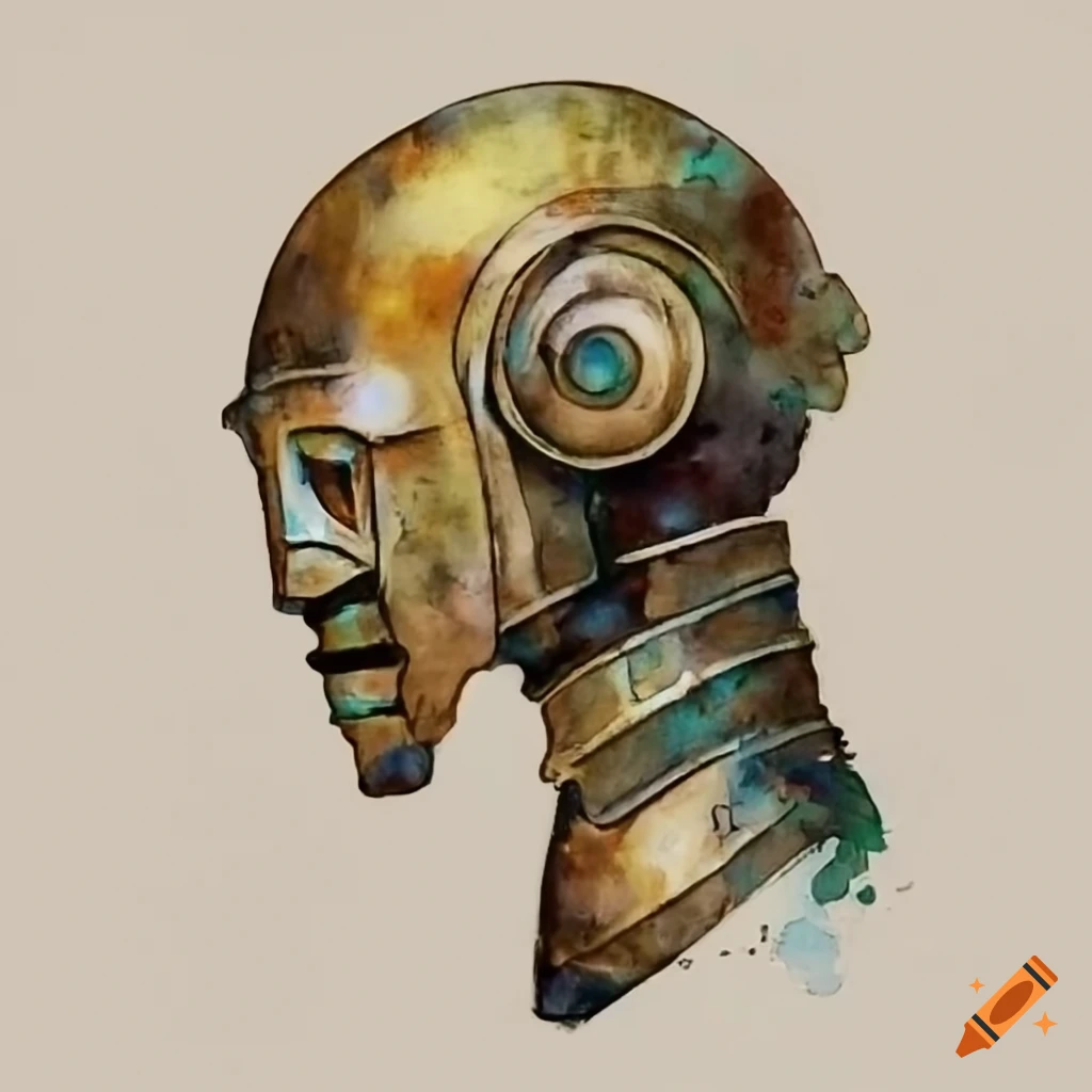 Bronze sculpture of an ancient Greek robot on Craiyon