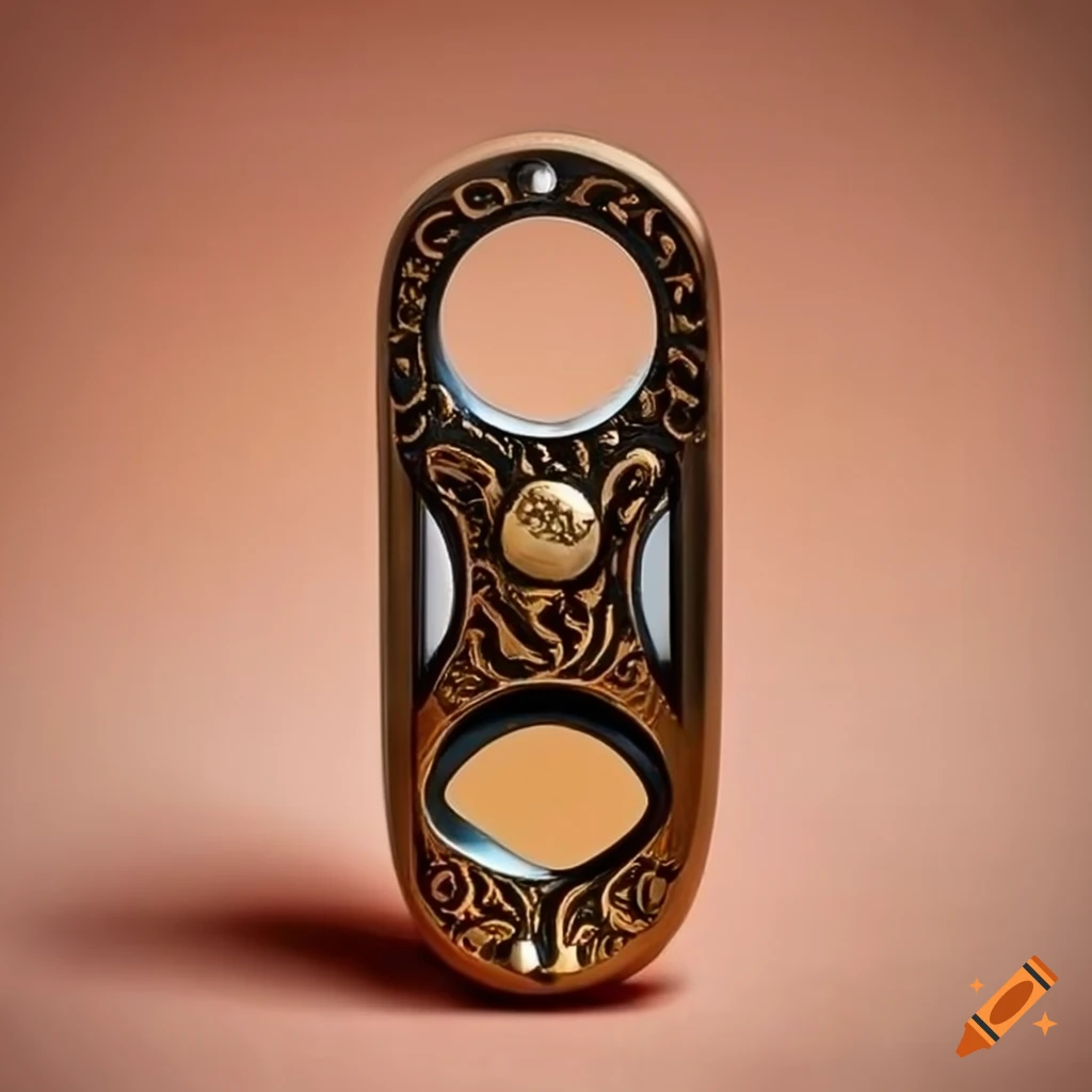 Stainless steel bronze engraved cigar cutter on Craiyon
