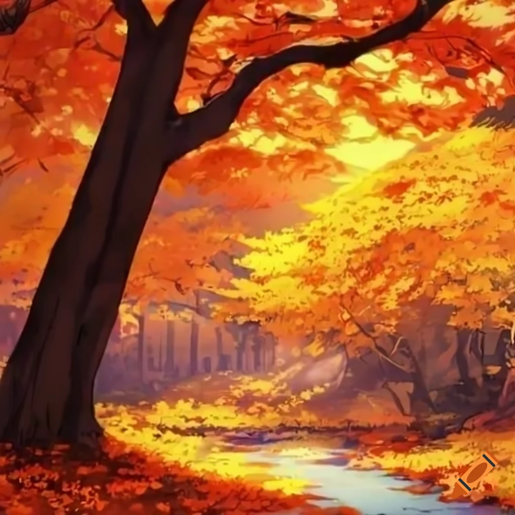 Anime artwork with an autumn theme on Craiyon