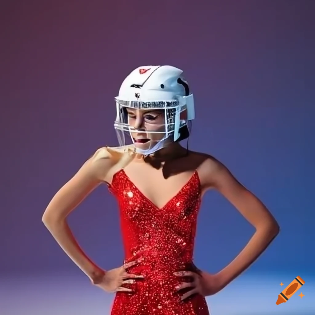 Photo of a female figure skater performing on ice on Craiyon