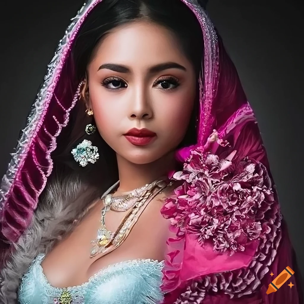 Hyper realistic portrait of a traditional Mexican lady on Craiyon