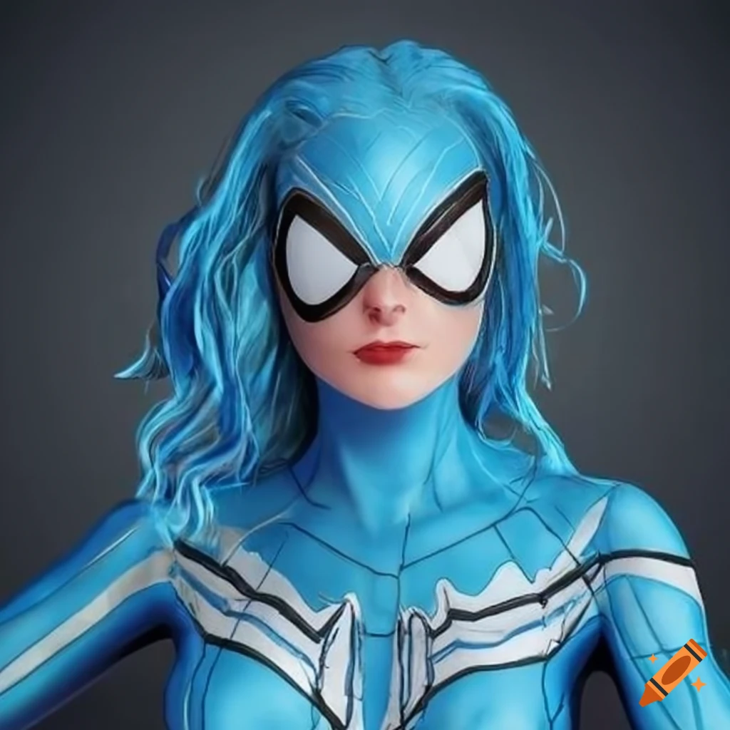 Spider-woman in sky blue and white spider-suit