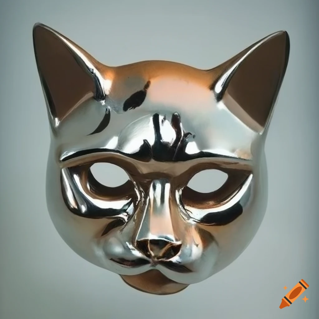 Metal cat sculpture on Craiyon