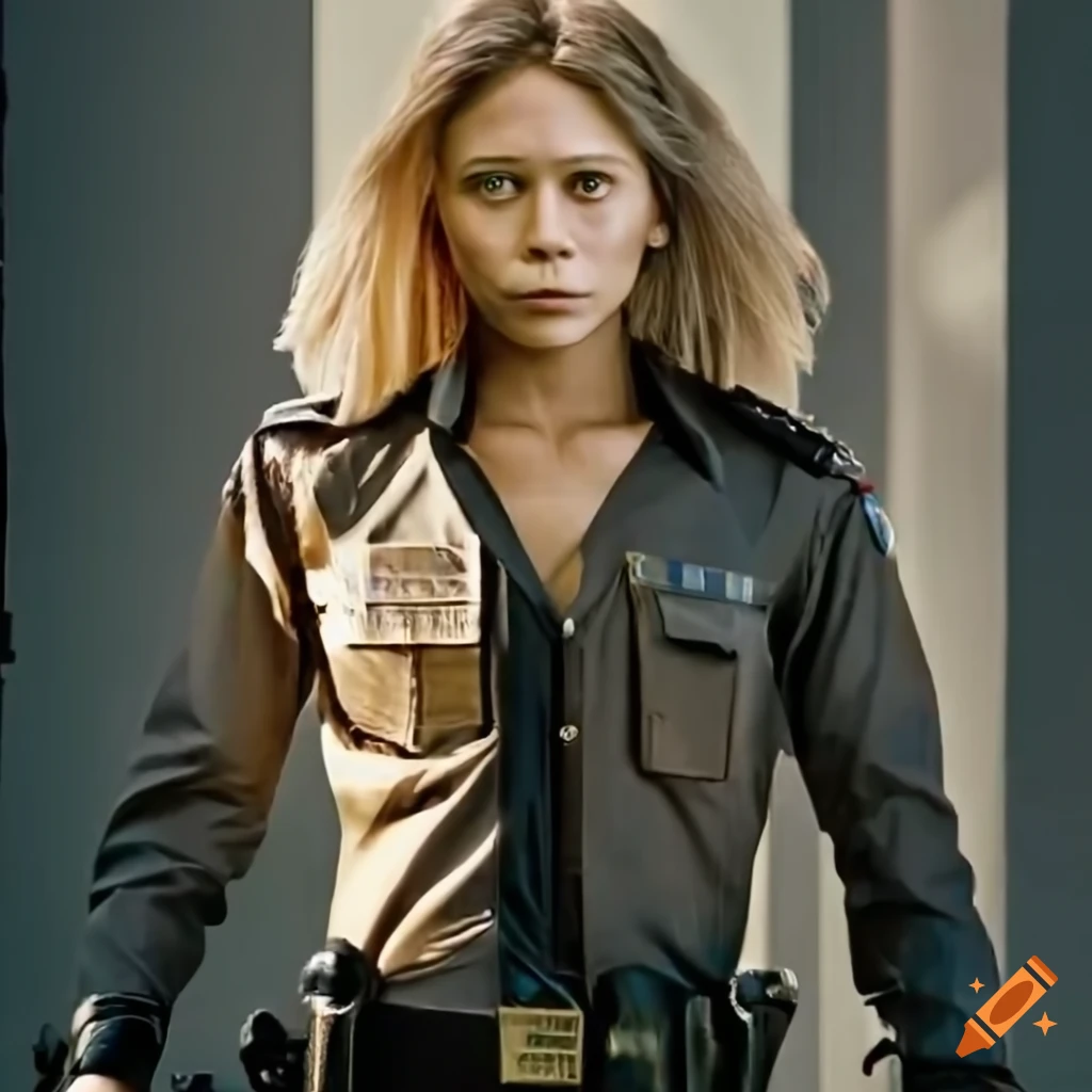 Portrait of a police officer named Mary-Kate Olsen on Craiyon