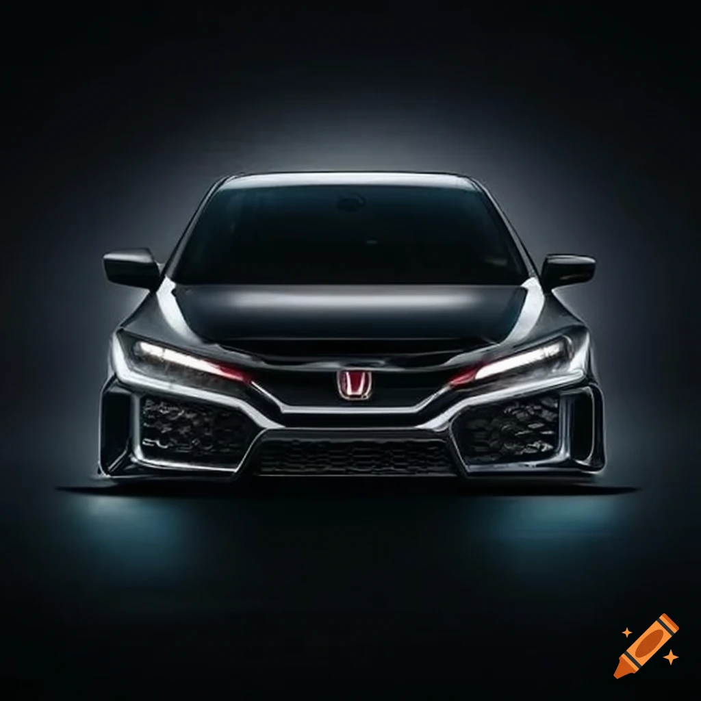 Action shot of a honda civic drifting with smoking tires on Craiyon