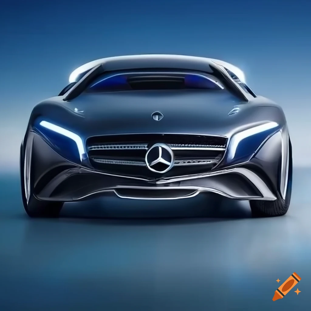 Ultra-futuristic Mercedes-Benz car in high definition on Craiyon