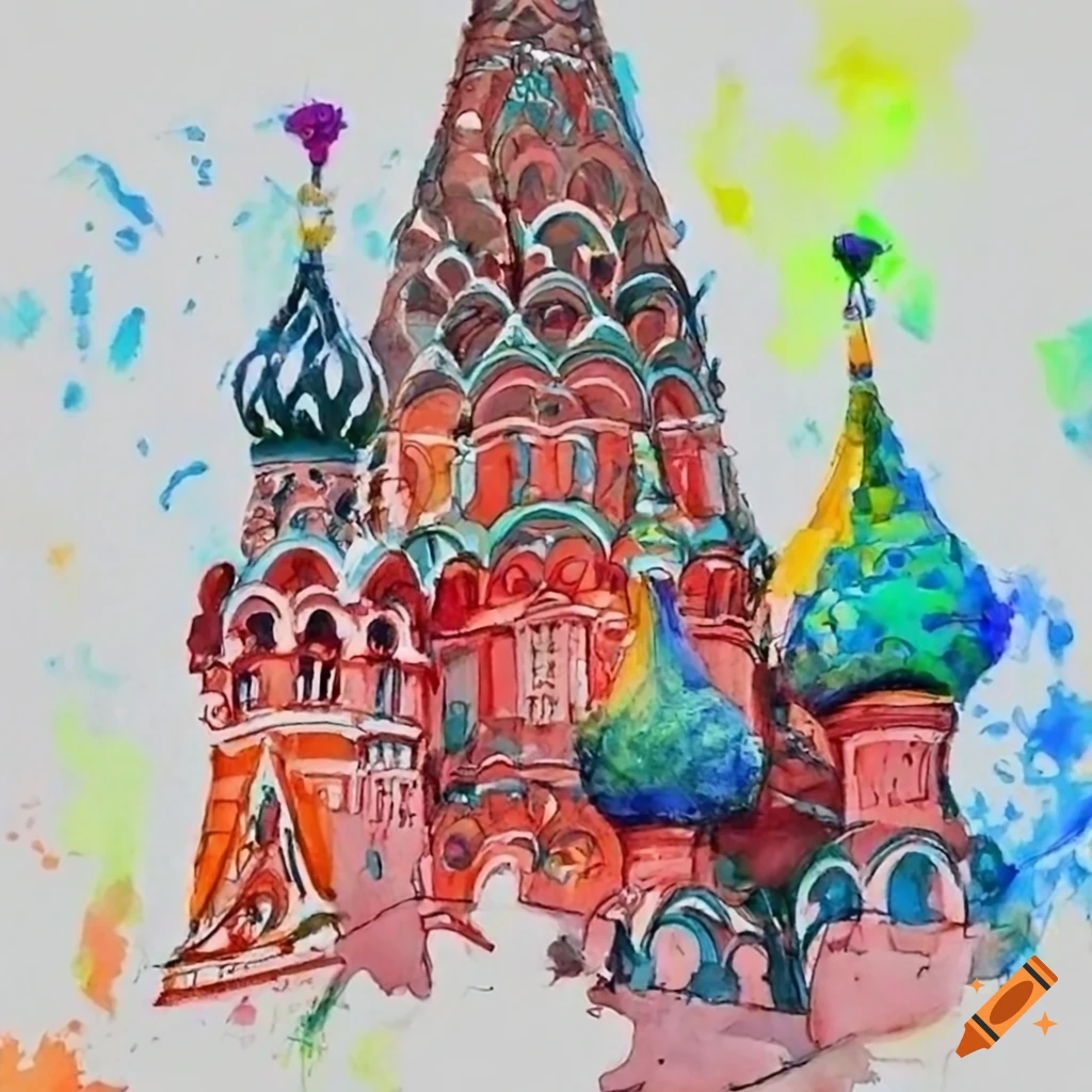 Child's drawing of moscow kremlin on Craiyon