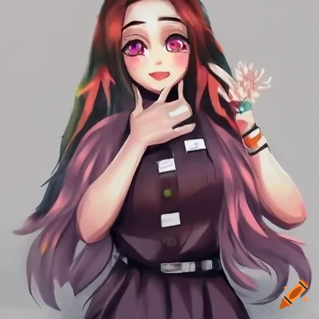 Long-haired girl from demon slayer anime on Craiyon