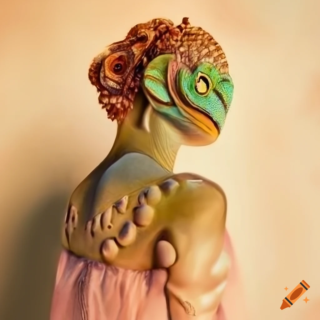 Portrait of a green snake person on Craiyon