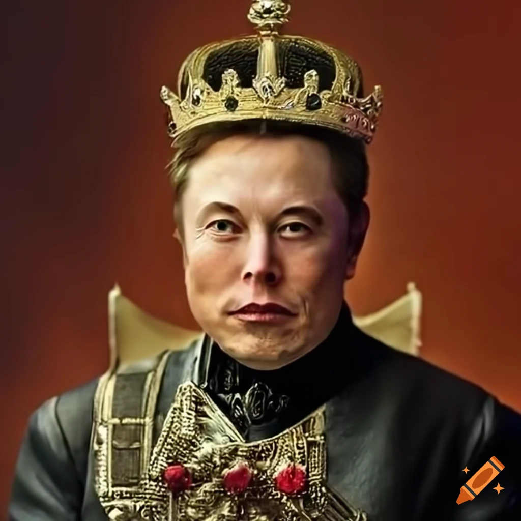 Portrait of Elon Musk as a king in Edwardian England on Craiyon