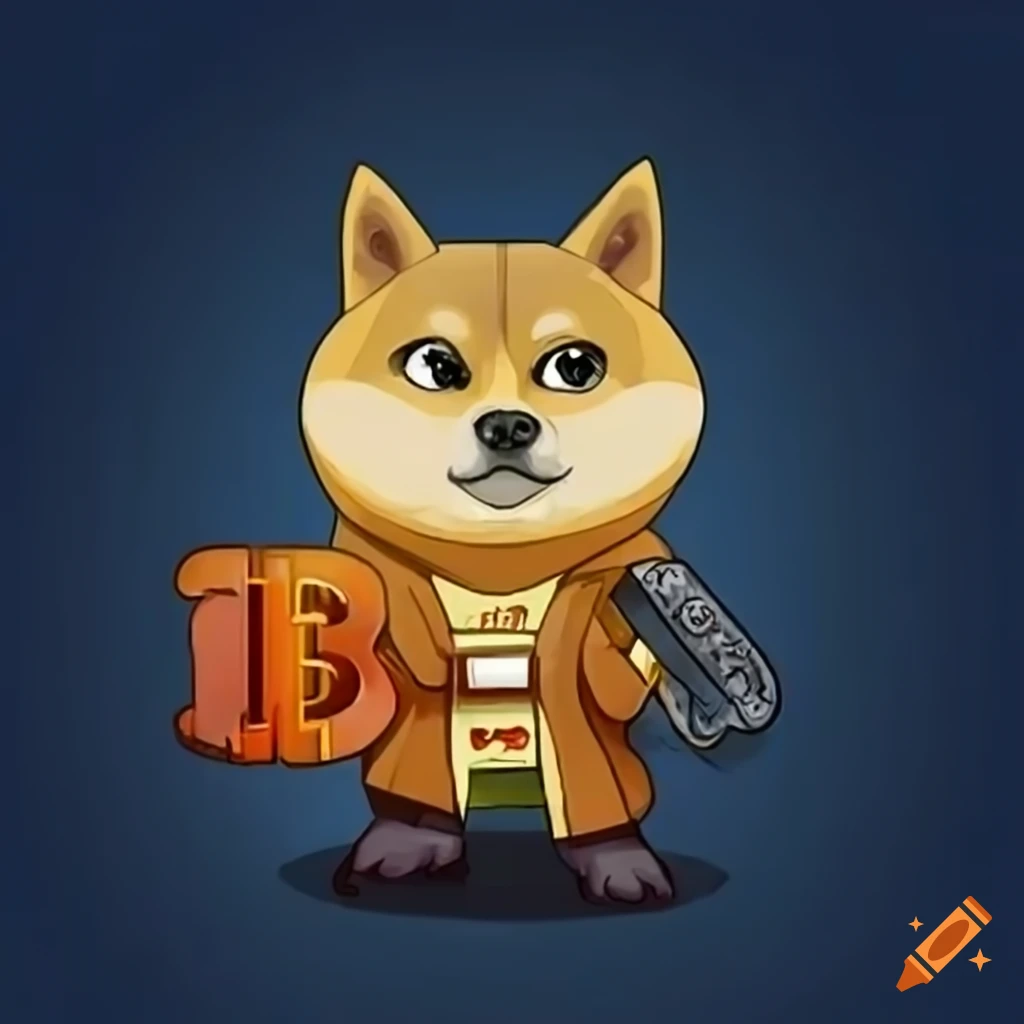 Cute doge jedi holding a bitcoin symbol on Craiyon