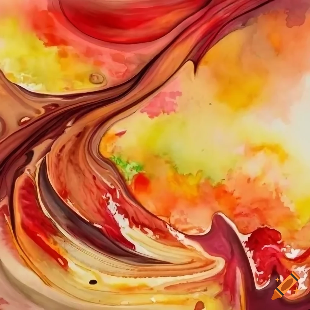 Watercolor painting of swirling autumn colors on Craiyon