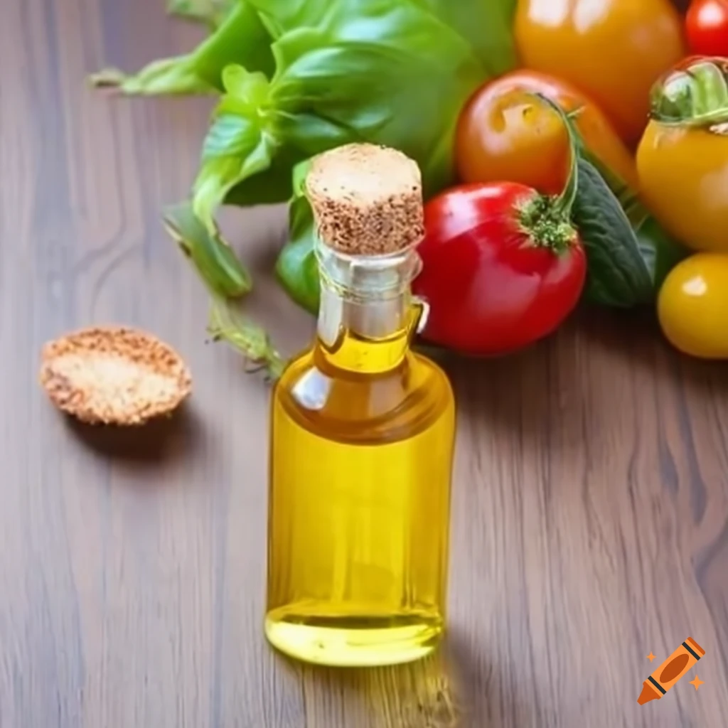 Organic vegetarian cooking oil bottle on Craiyon