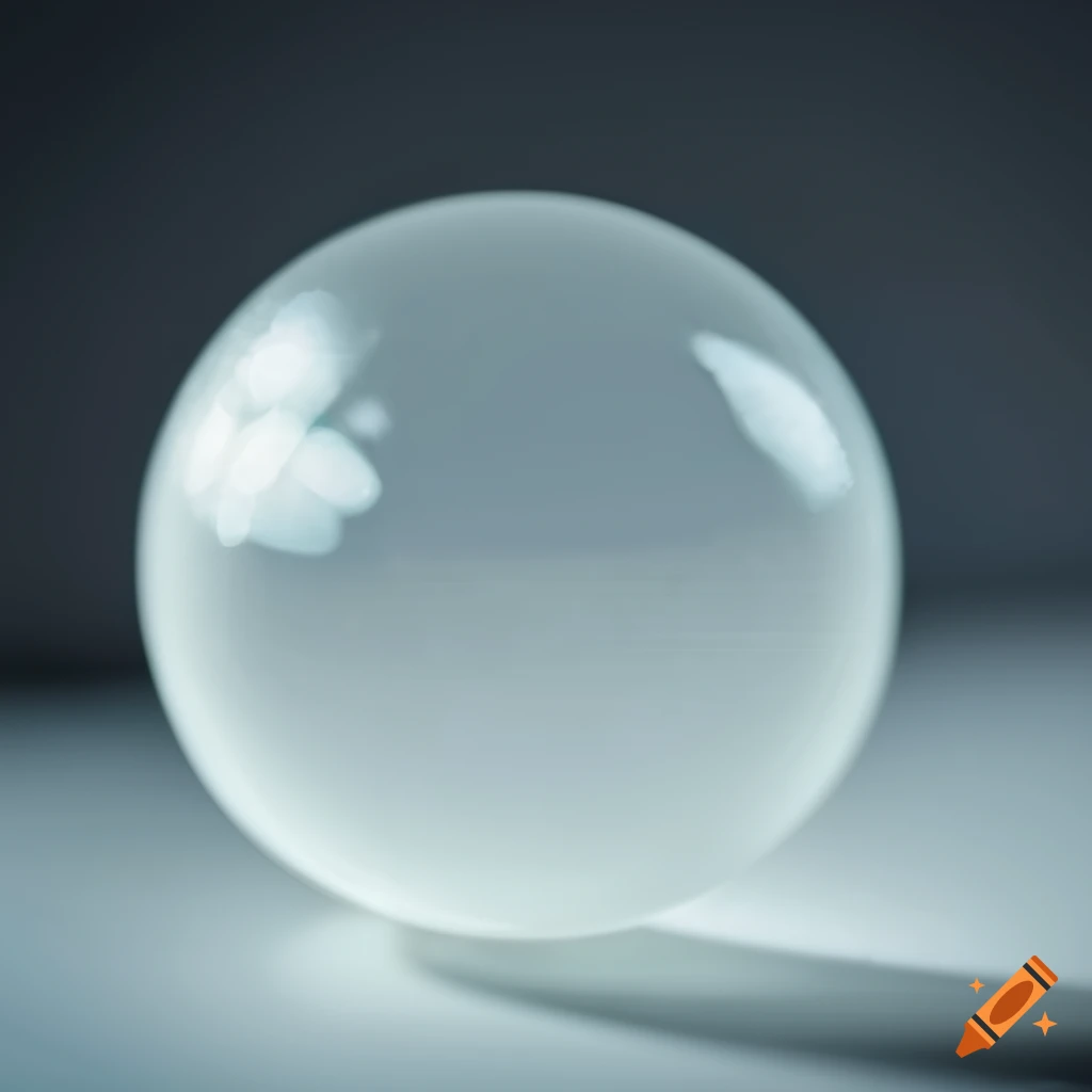 Macro texture of a clear glass sphere on Craiyon