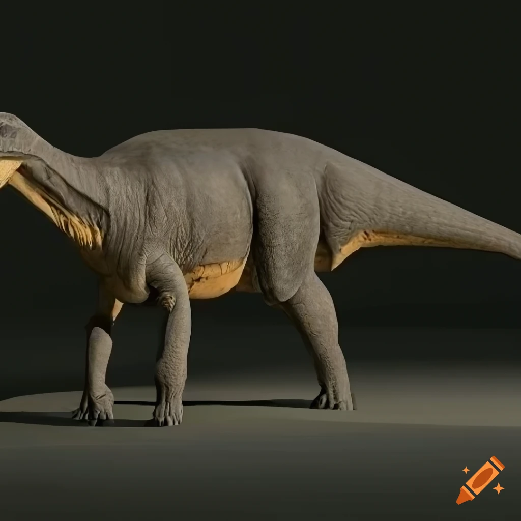 Iguanodon dinosaur with unique color pattern and texture on Craiyon