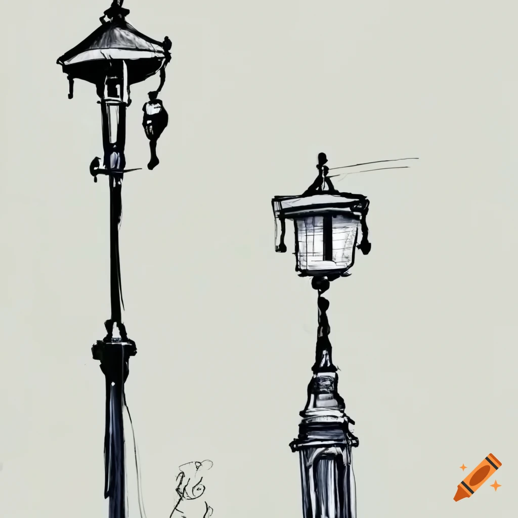 Urban street with advertising display and street light on Craiyon