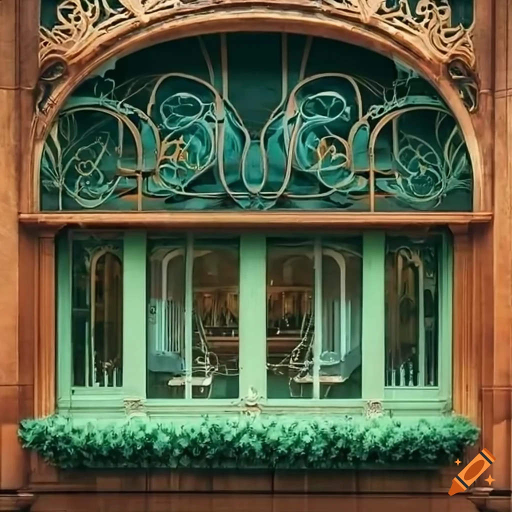 Art nouveau storefront with intricate architectural design