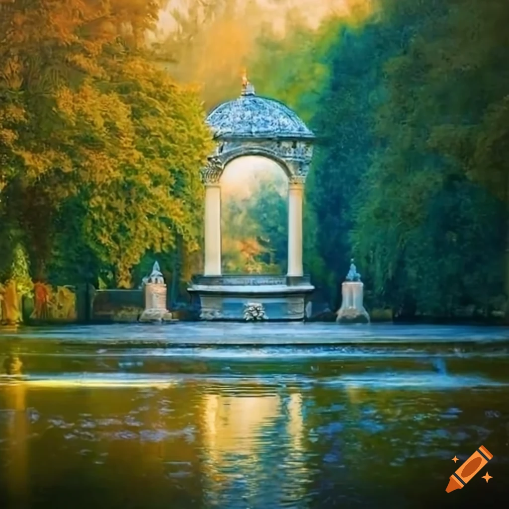 Monet-style garden scene through a window on Craiyon