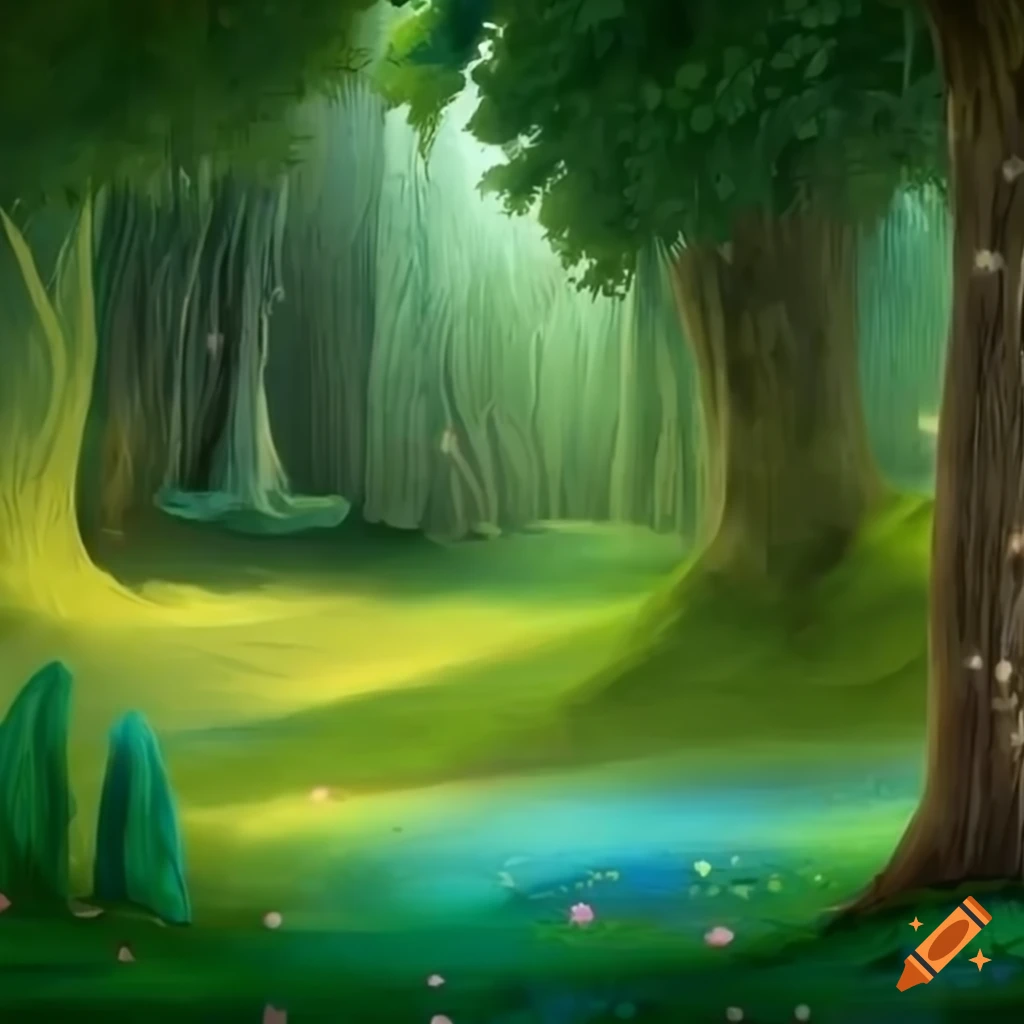 Charming bushy background for a storybook on Craiyon