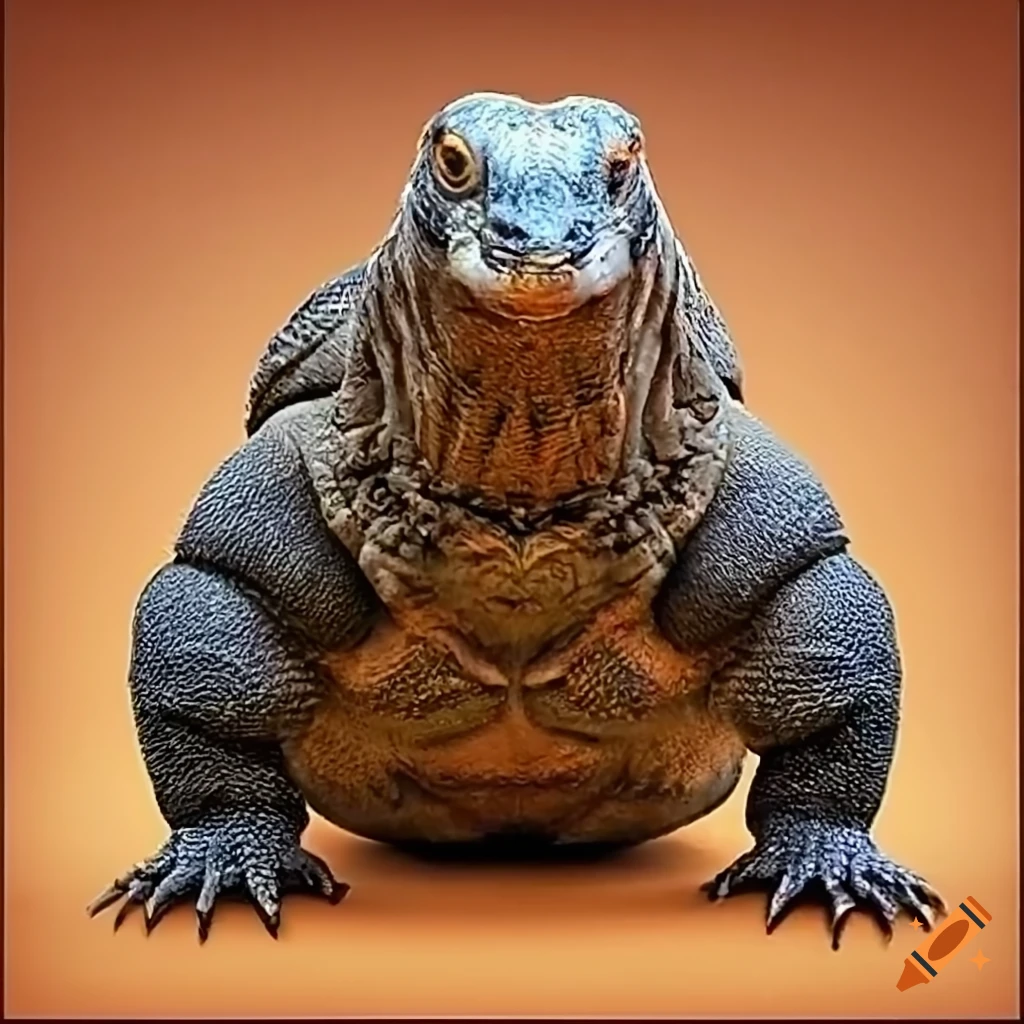 Artistic rendering of a giant obese komodo dragon on Craiyon