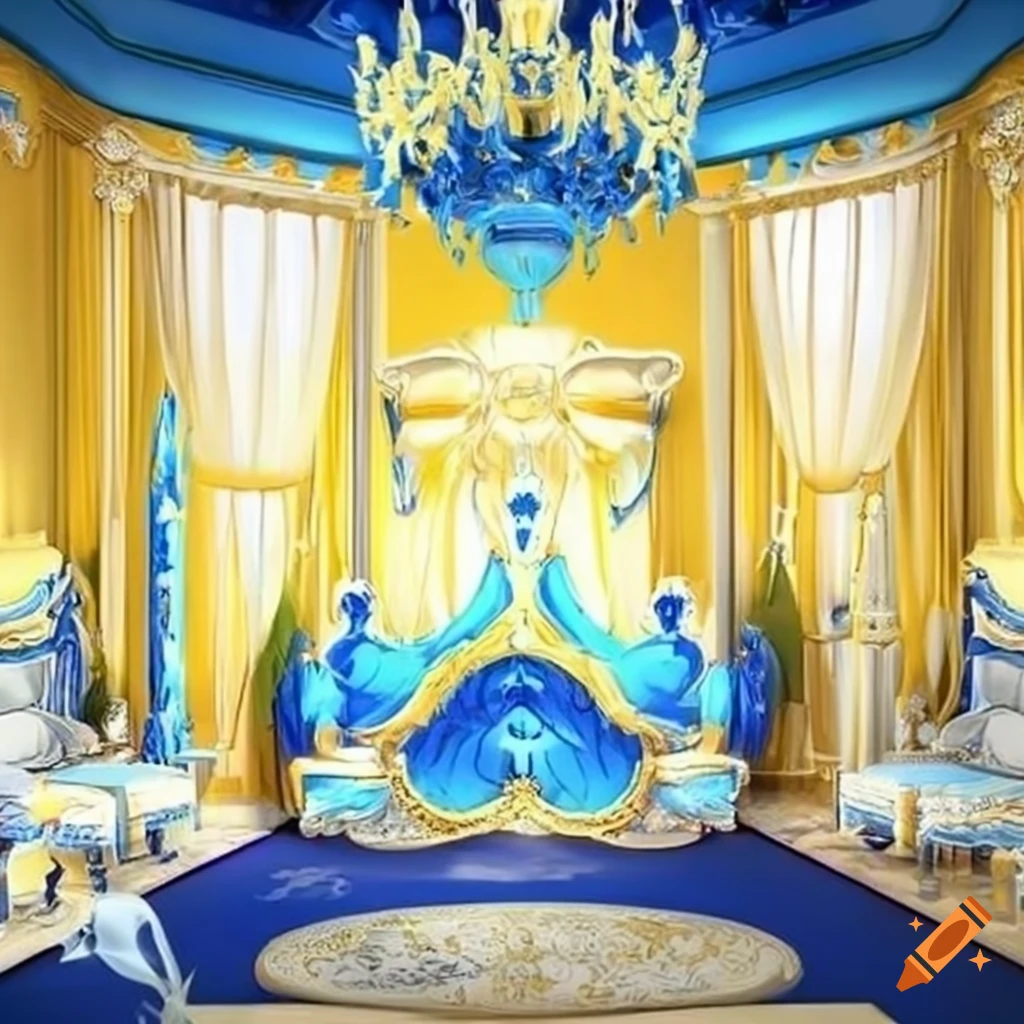 Luxurious royal bedroom in anime style