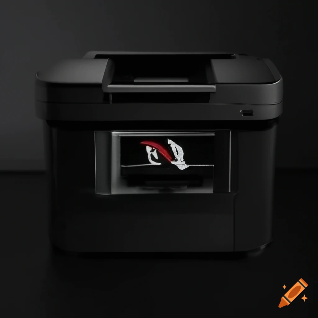 Black printer with ninja logo on Craiyon