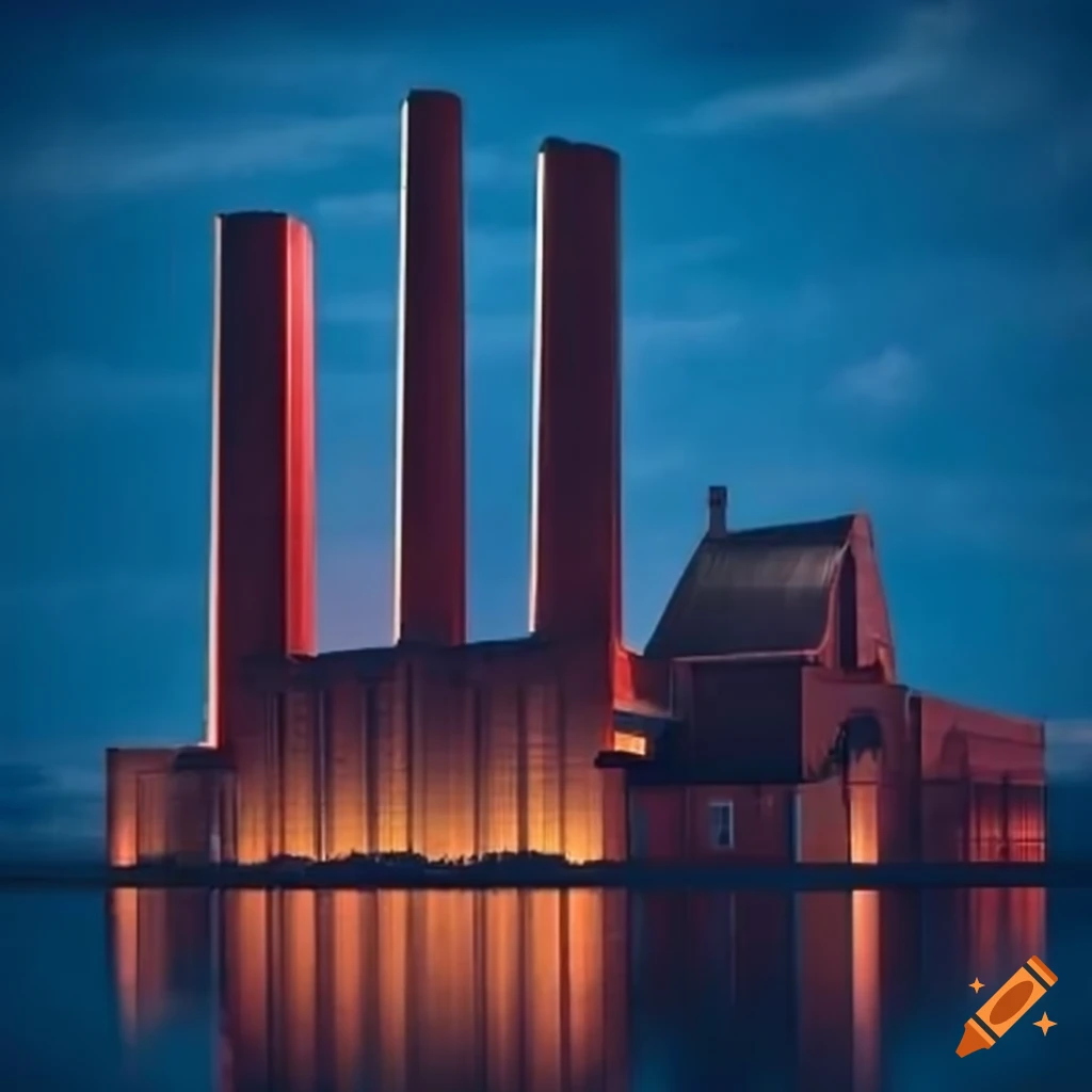 Frontal view of a factory building