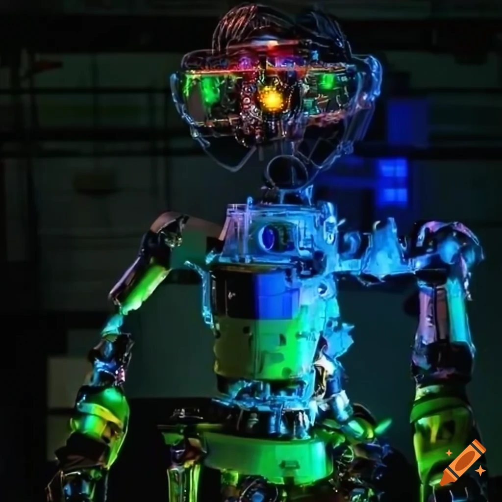 Photograph of a futuristic robot in a well-lit lab on Craiyon