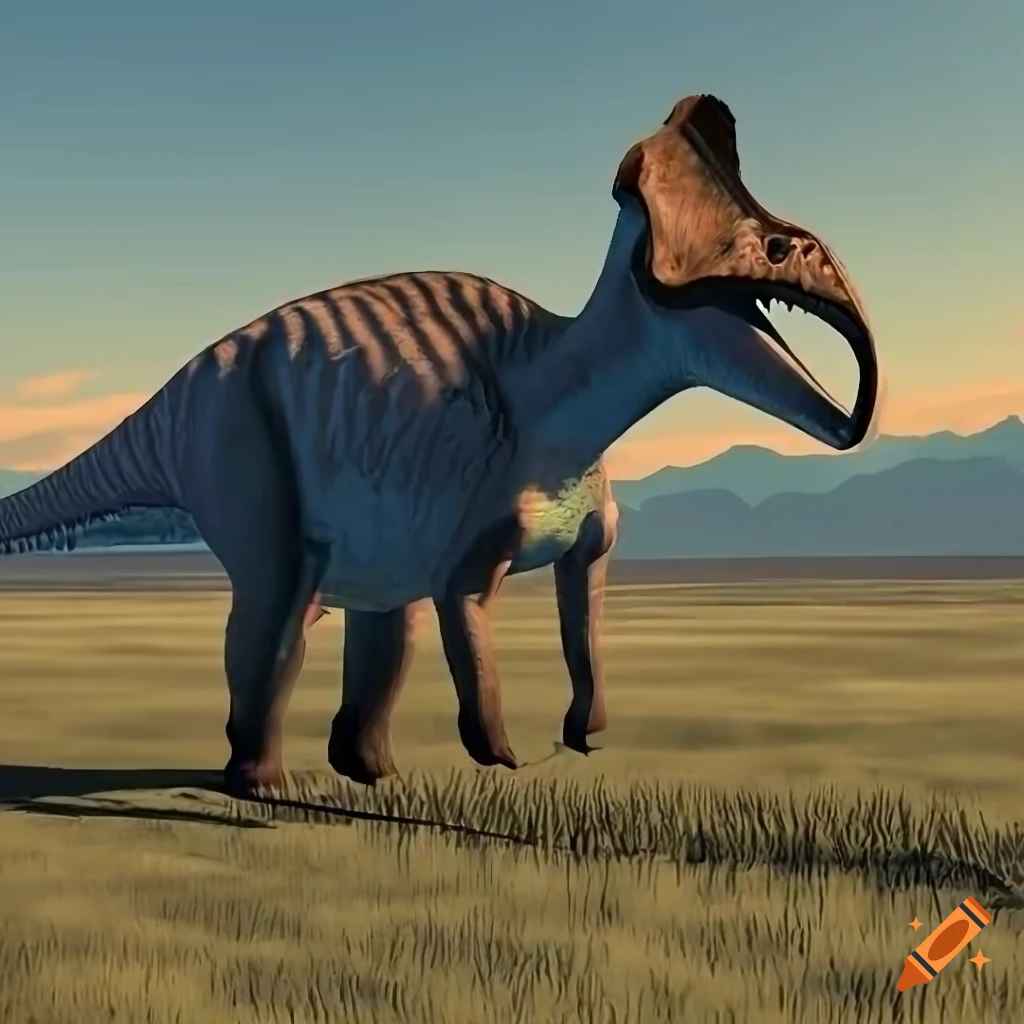 Detailed artwork of a colorful Hadrosaurus dinosaur on Craiyon