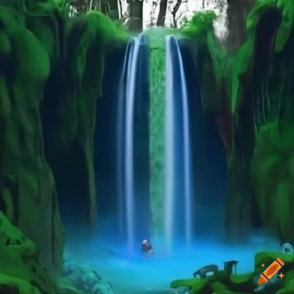 Waterfall in an alien world on Craiyon