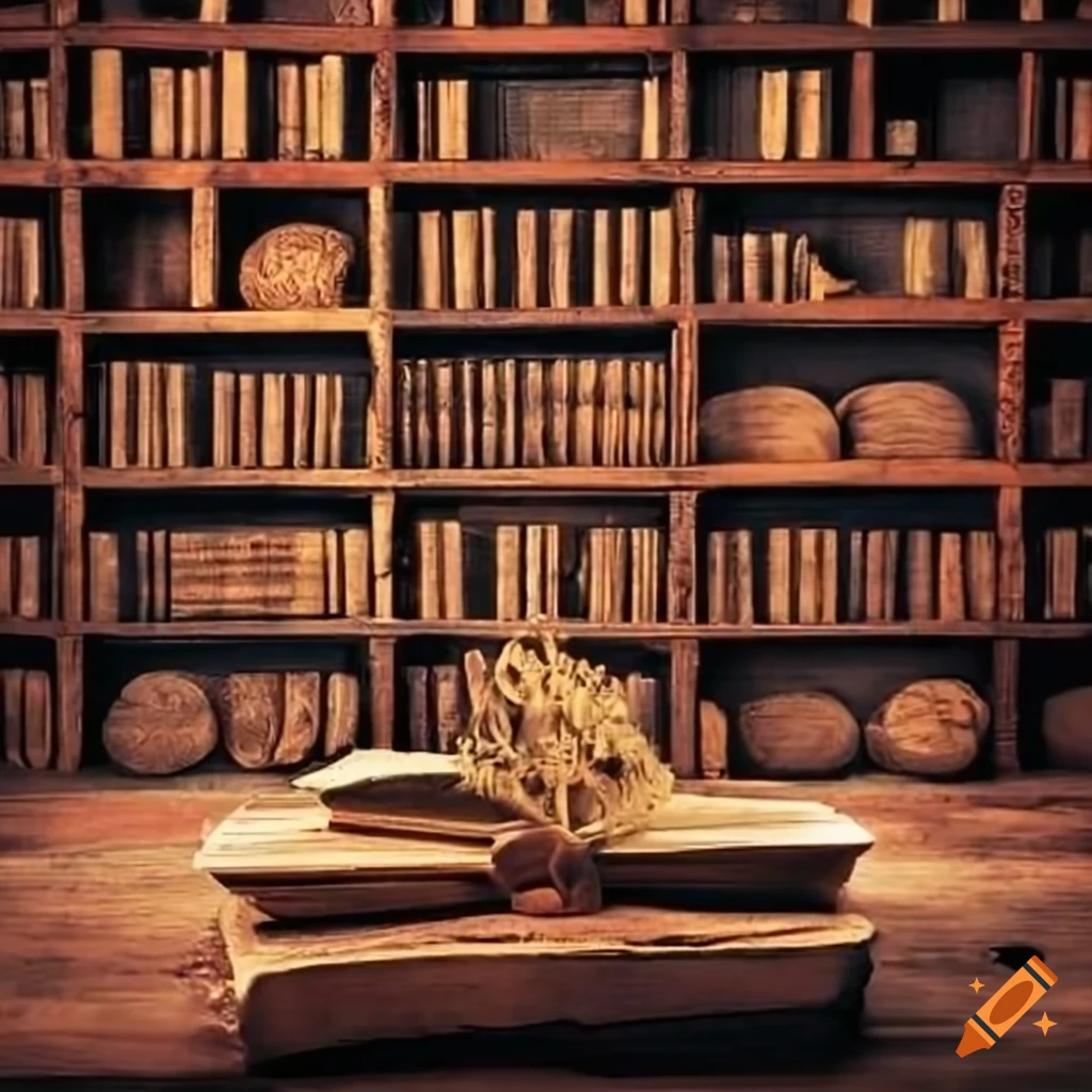 Photo of an ancient magical study with books and artifacts on Craiyon