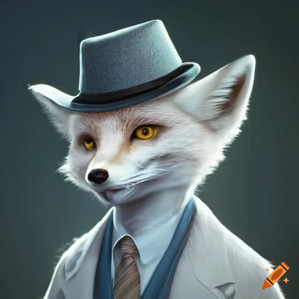 Artistic representation of a human fox on Craiyon