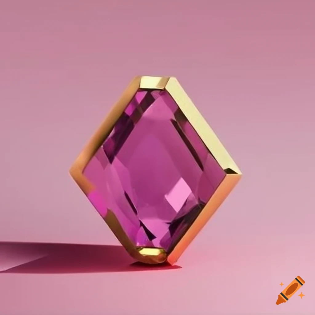 Fuchsia pink wax seal with a diamond-shaped metal design on Craiyon