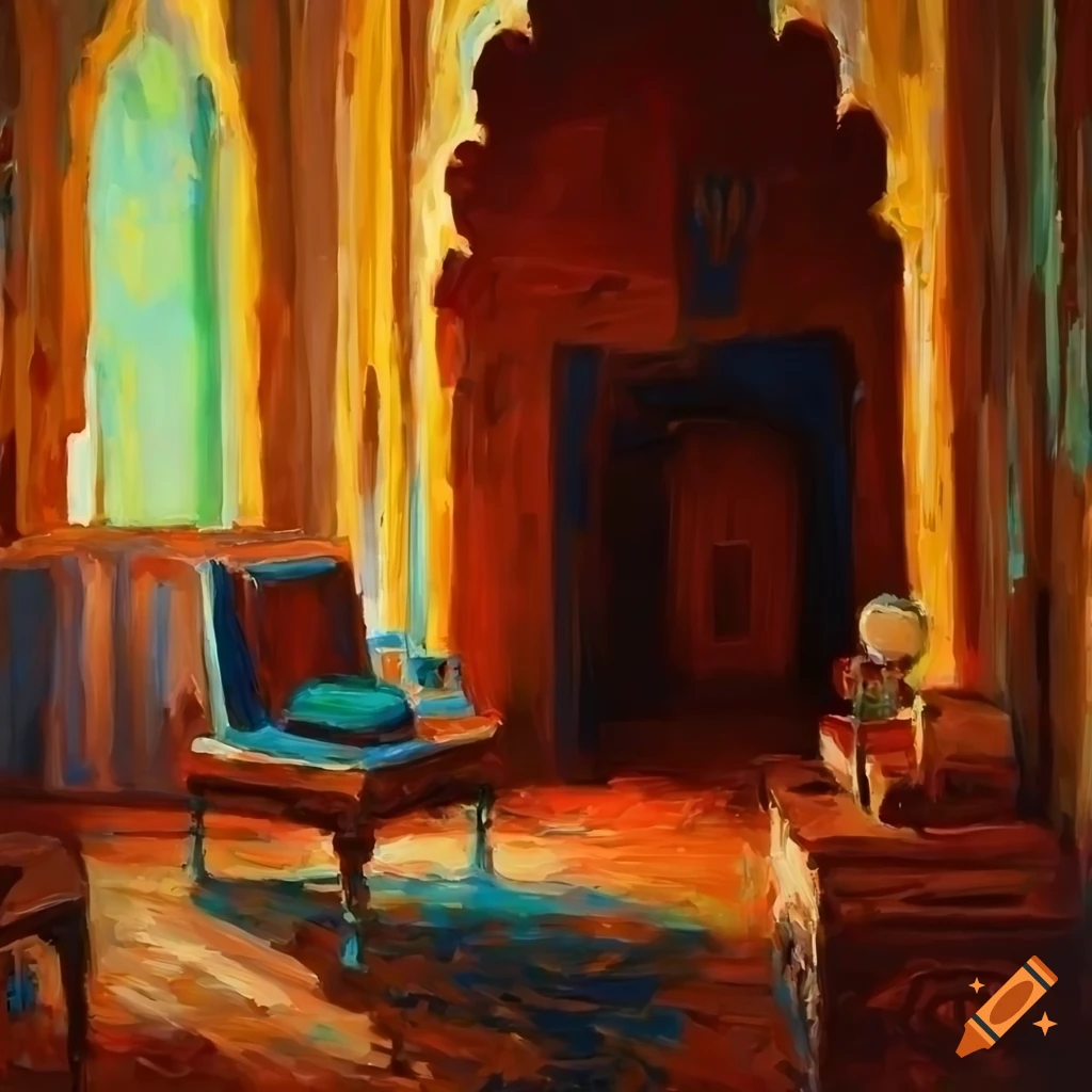 Impressionist painting of a moroccan room interior on Craiyon
