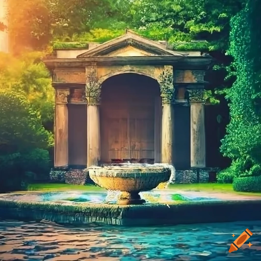 Monet-inspired garden scene through a window on Craiyon