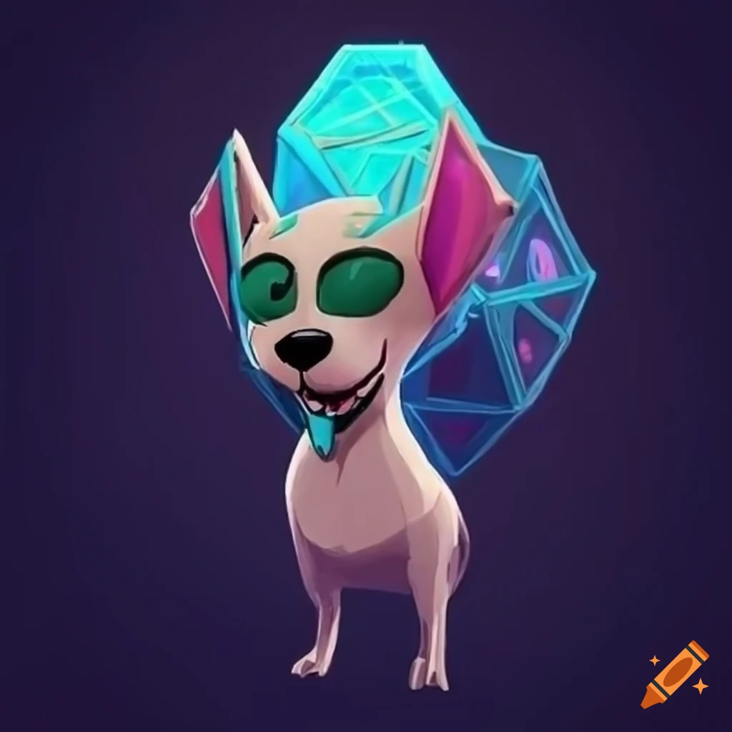 Stylized artwork of a diamond dog on Craiyon