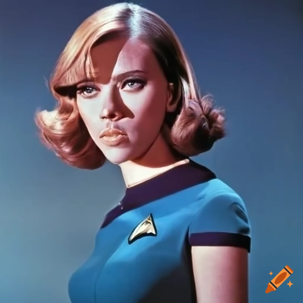 Scarlett Johansson as Vulcan science officer in Star Trek on Craiyon