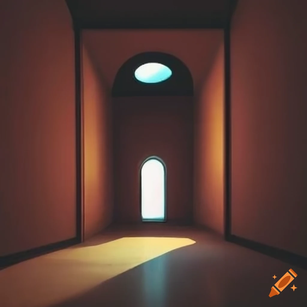 Surreal artwork of a liminal room with an infinite hole